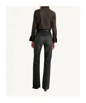 NILI LOTAN Lapel Collar Shirt With Long Sleeves And Rounded Hem