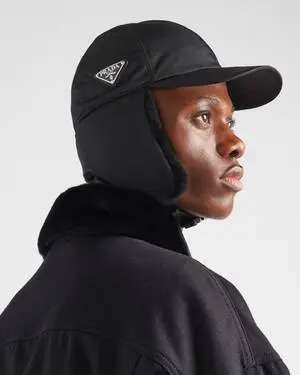 Prada Re-nylon And Shearling Hat