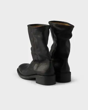 Prada Vintage-effect Leather Boots