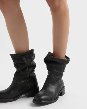 Prada Vintage-effect Leather Boots