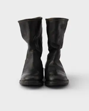 Prada Vintage-effect Leather Boots