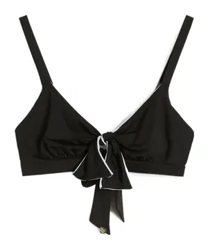 Max Mara Double-knit Bikini Top - Black