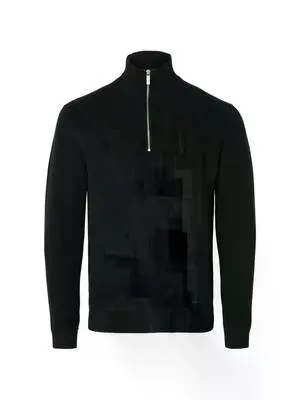 SELECTED Quarter-zip Knitted Sweater With Ribbed Detailing