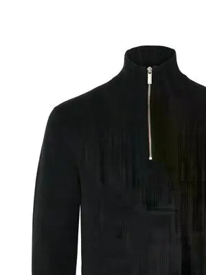 SELECTED Quarter-zip Knitted Sweater With Ribbed Detailing