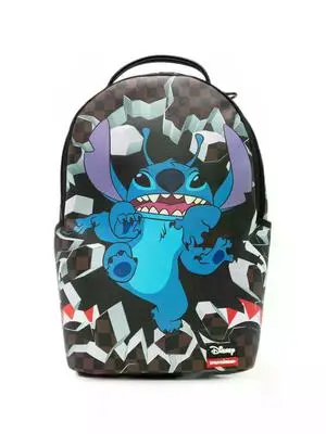 SPRAYGROUND X Disney Check-print Backpack With Shark Mouth Motif - Brown