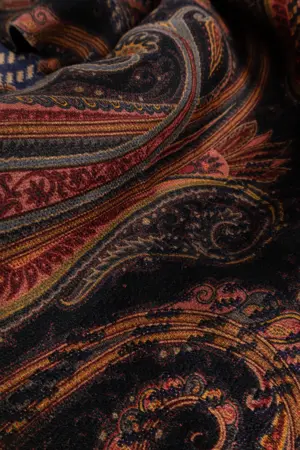 Etro Wool Scarf With Raw Edge
