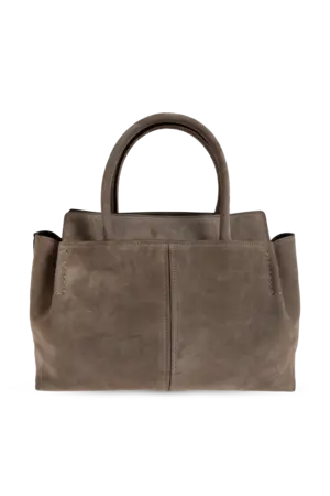 TOD'S Suede Bag With Embossed Logo - Grey