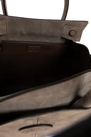 TOD'S Suede Bag With Embossed Logo - Grey