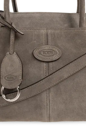 TOD'S Suede Bag With Embossed Logo - Grey