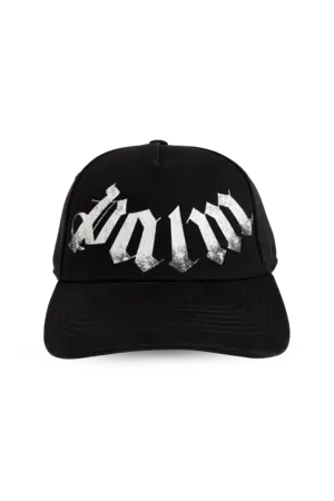 Palm Angels Baseball Cap With Gothic Print - Black