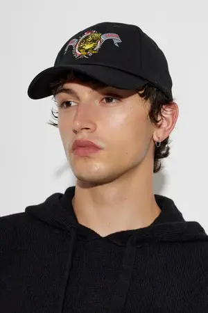 Kenzo Baseball Cap With Tiger Embroidery - Black