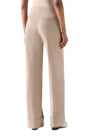 Akris Milly Wool Flannel Wide Leg Pants