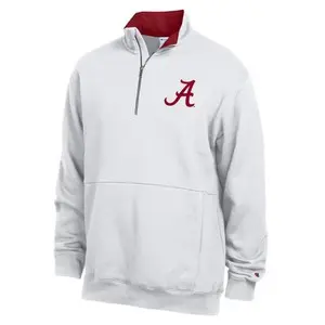 Champion Alabama Crimson Tide Fleece Quarter-zip Pullover - White
