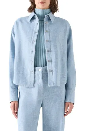 Akris Cropped Cotton Denim Shirt
