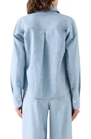 Akris Cropped Cotton Denim Shirt