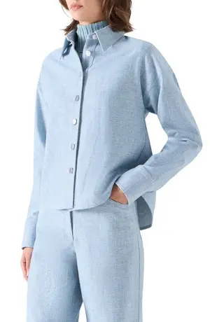 Akris Cropped Cotton Denim Shirt