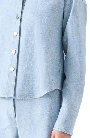 Akris Cropped Cotton Denim Shirt