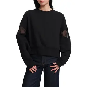 MARCELLA Iara Sheer Mesh Sleeve Sweatshirt
