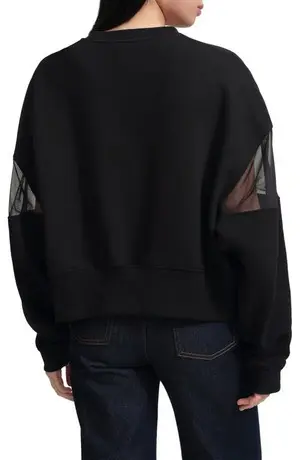 MARCELLA Iara Sheer Mesh Sleeve Sweatshirt