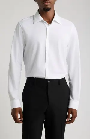 OPEN EDIT Slim Fit Solid Dress Shirt - White