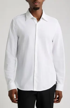 OPEN EDIT Slim Fit Solid Dress Shirt - White