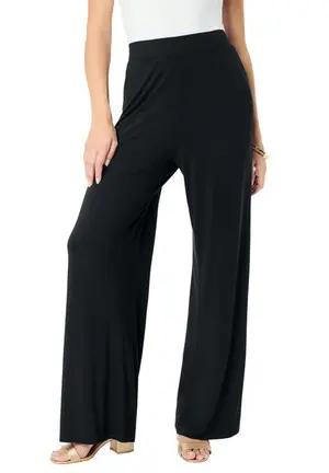 Roaman's Ultra Drape Pull On Pant - Black