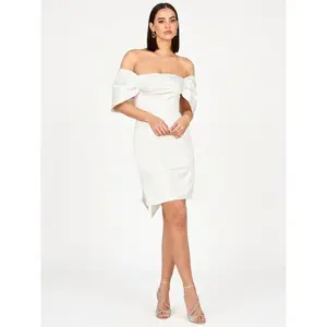 LARA NEW YORK Beaded Faux-wrap V-neck Bridal Gown - Ivory