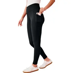 Roaman's Soft Sculpt Side Pocket Legging - Black
