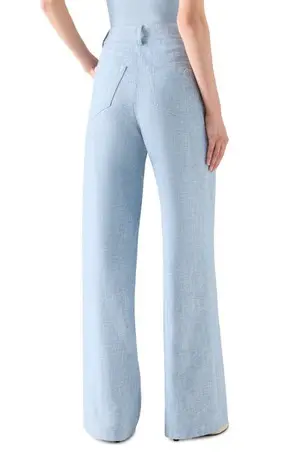 Akris Cooper High Waist Wide Leg Jeans