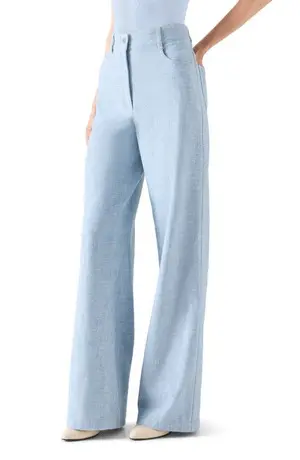Akris Cooper High Waist Wide Leg Jeans