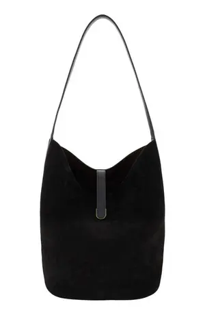 Vince Eris Large Suede Bucket Bag - Black