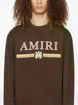 Amiri Logo Stripe Sweatshirt - Brown