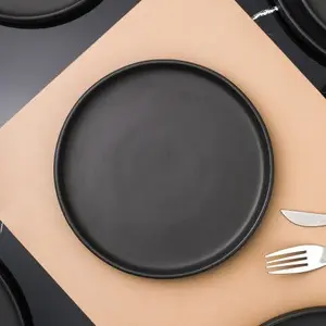 STONE + LAIN Celina Stoneware 4-piece Dinner Plate Set - Black