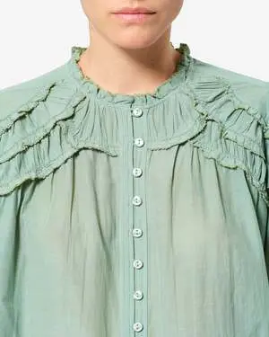 ETOILE Christa Ruffled Cotton & Viscose Blouse