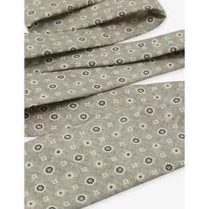 REISS Floral Medallion-print Silk Neck Tie - Soft Sage