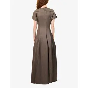 RUOHAN Elara Draped Wool Maxi Dress