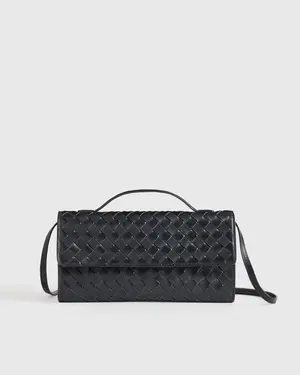 Quince Eloise Handwoven Clutch - Black