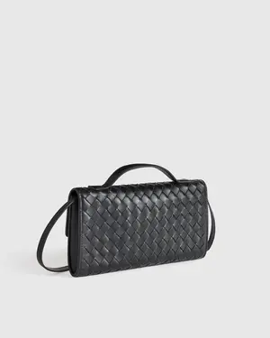 Quince Eloise Handwoven Clutch - Black