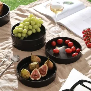 STONE + LAIN Celina Stoneware 4-piece Pasta Bowl Set - Black