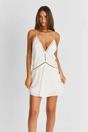 SASHA THERESE Tansy Mini Dress With Plunging Neckline And Open Back