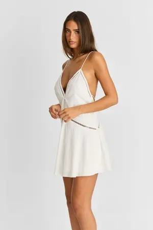 SASHA THERESE Tansy Mini Dress With Plunging Neckline And Open Back