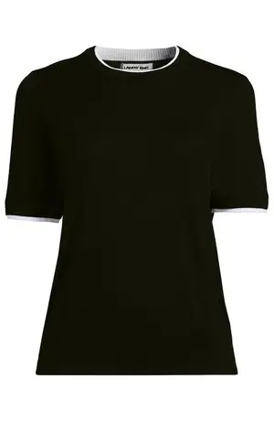 LANDS' END Cotton Sweater - Black/white