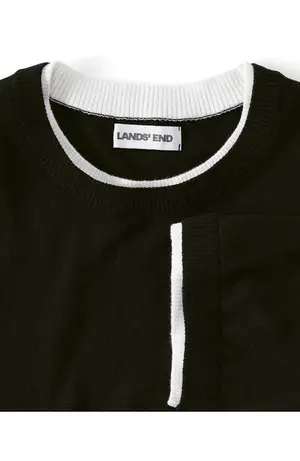 LANDS' END Cotton Sweater - Black/white