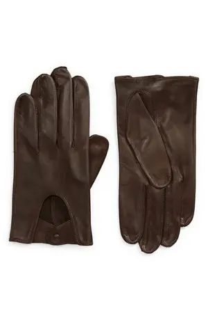 SEYMOURE Washable Leather Driving Gloves - Espresso