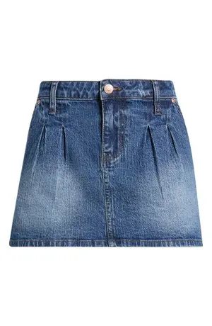 FADE OUT LOUD Pleated Denim Miniskirt