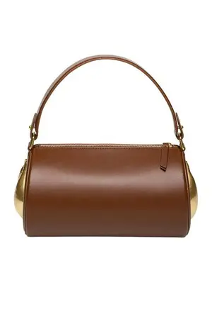 FLORE K. Régine Cylinder Bag With Cowrie Shell Embellishment - Brown