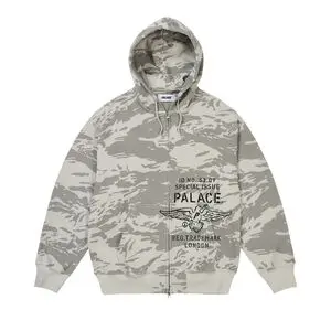 PALACE Dove Stamp Waffle Zip Hood - White