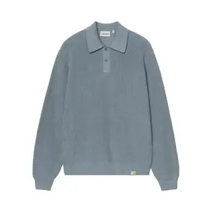 Carhartt Work In Progress Long-sleeve Miles Polo 'shady - Blue