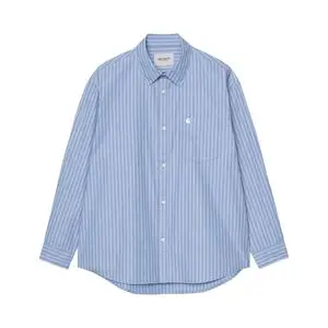 Carhartt Work In Progress Long-sleeve Keene Shirt 'keene Stripe/curacao - Multicolor