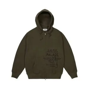 PALACE Dove Stamp Waffle Zip Hood - Green